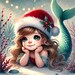 Watercolor Christmas Mermaid Clipart,10 High Quality Jpgs,cute Mermaid ...
