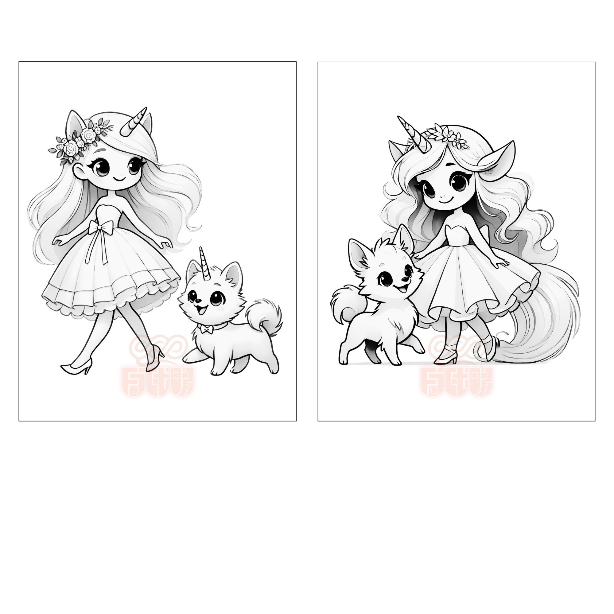 Cute Unicorn Girl Coloring Pages, Coloring Pages for Kids,printable ...