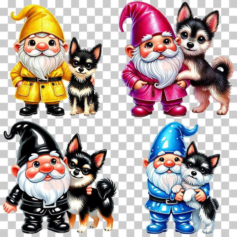 Watercolor Dog Gnome Clipart,16 High Quality Pngs,dog Gnome Clipart ...