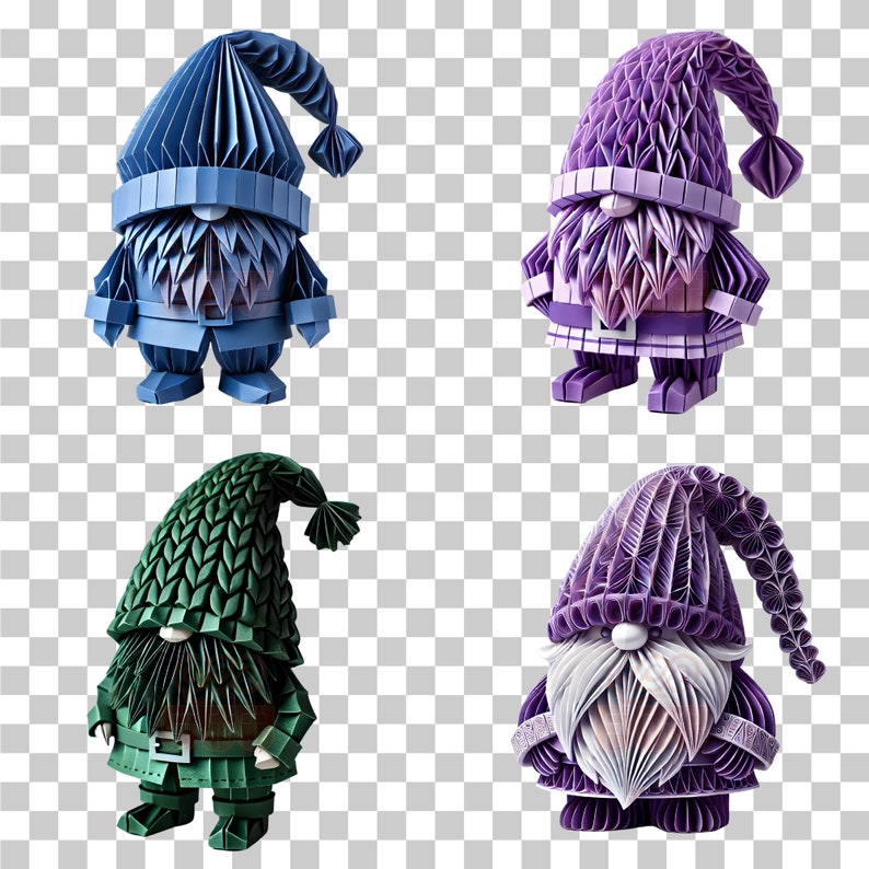 Folding Paper Gnome Clipart,26 High Quality Pngs,cute Paper Gnome Png ...