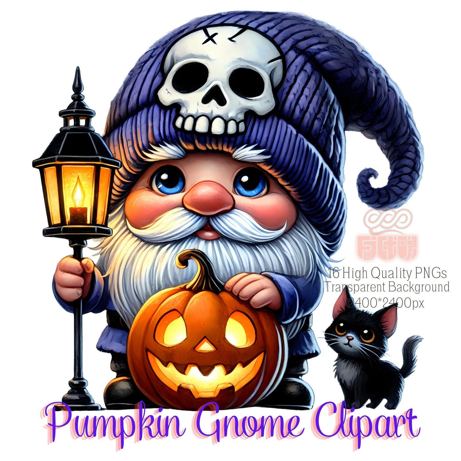 Watercolor Pumpkin Gnome Clipart,16 High Quality Pngs,cute Pumpkin ...