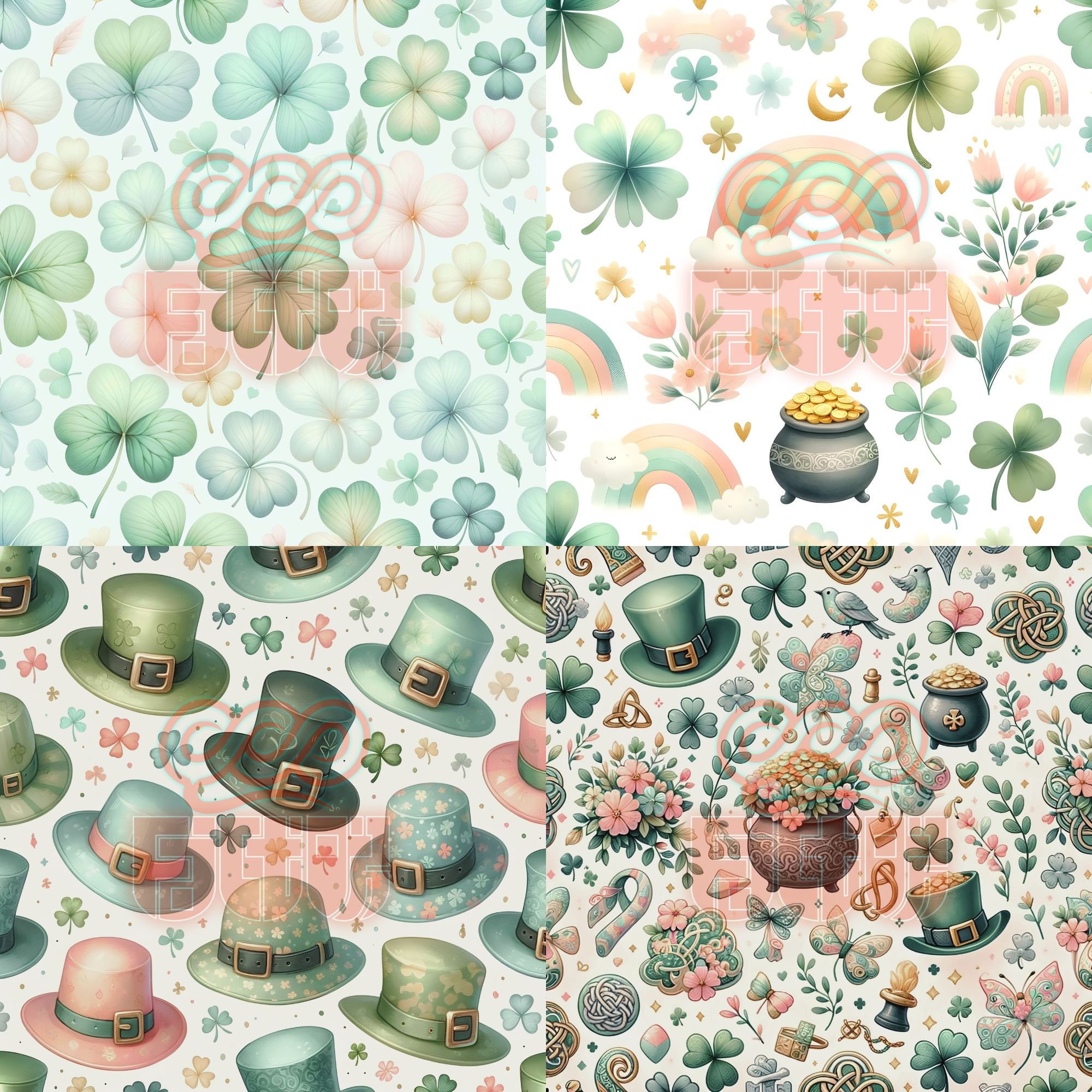 Printable St.patrick’s Day Digital Paper, St. Patricks Clipart ...