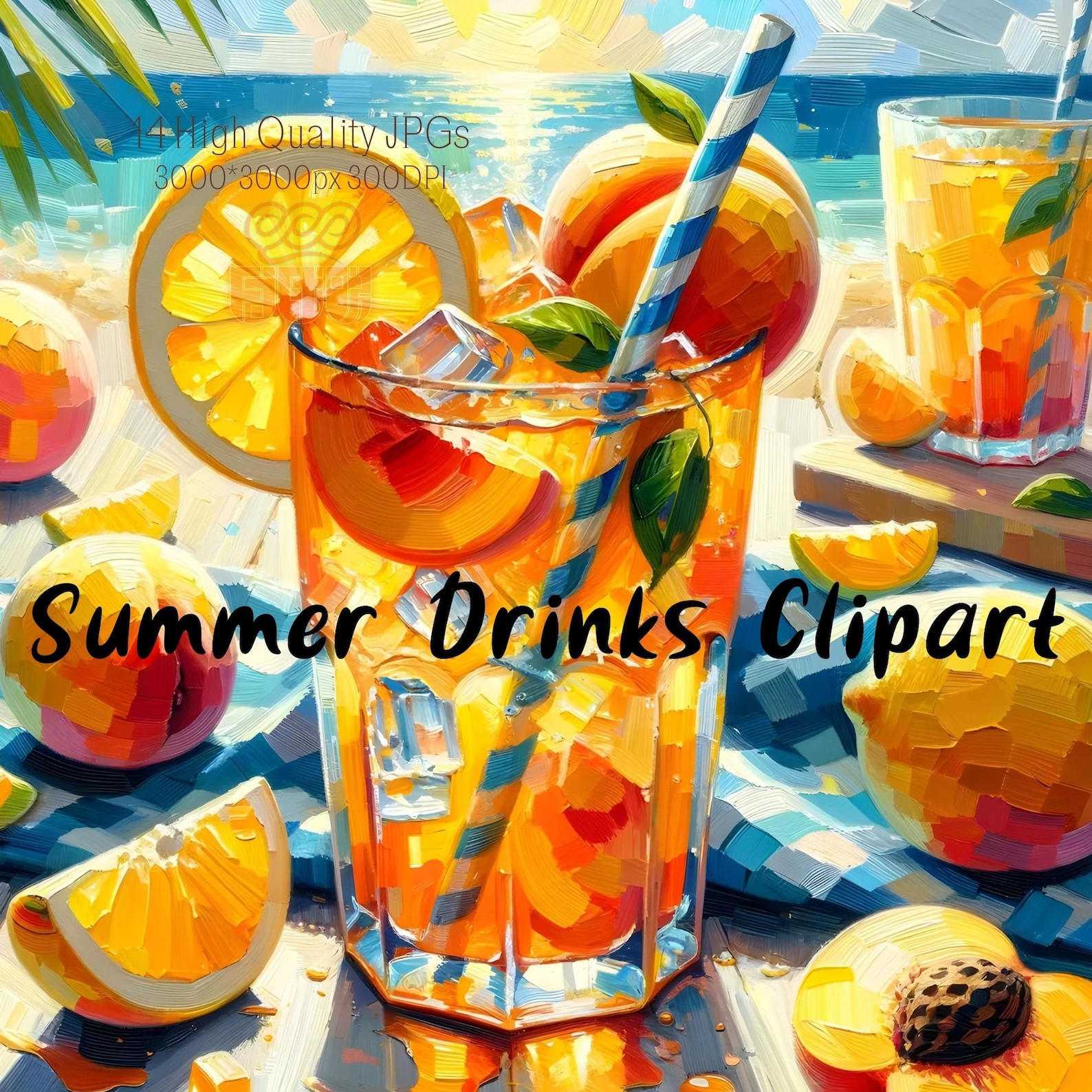 Summer Drinks Clipart | Impasto Summer Drinks Jpgs | 14 High Quality ...