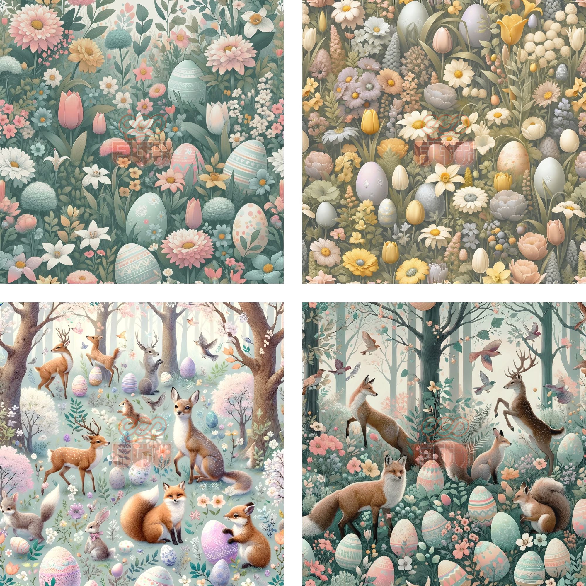 Happy Easter Digital Papers |20 Easter Digital Papers | Easter ...