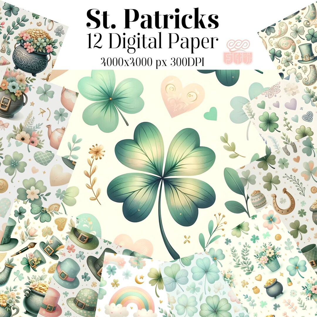 Printable St.patrick’s Day Digital Paper, St. Patricks Clipart ...