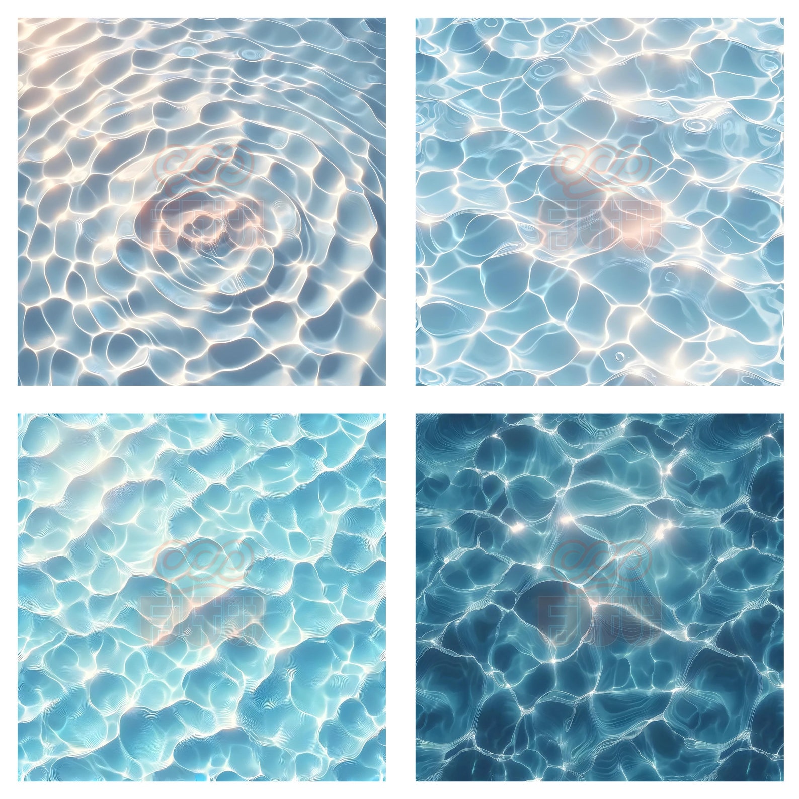 Water Texture Digital Paper,16 Digital Paper Water Texture Background ...