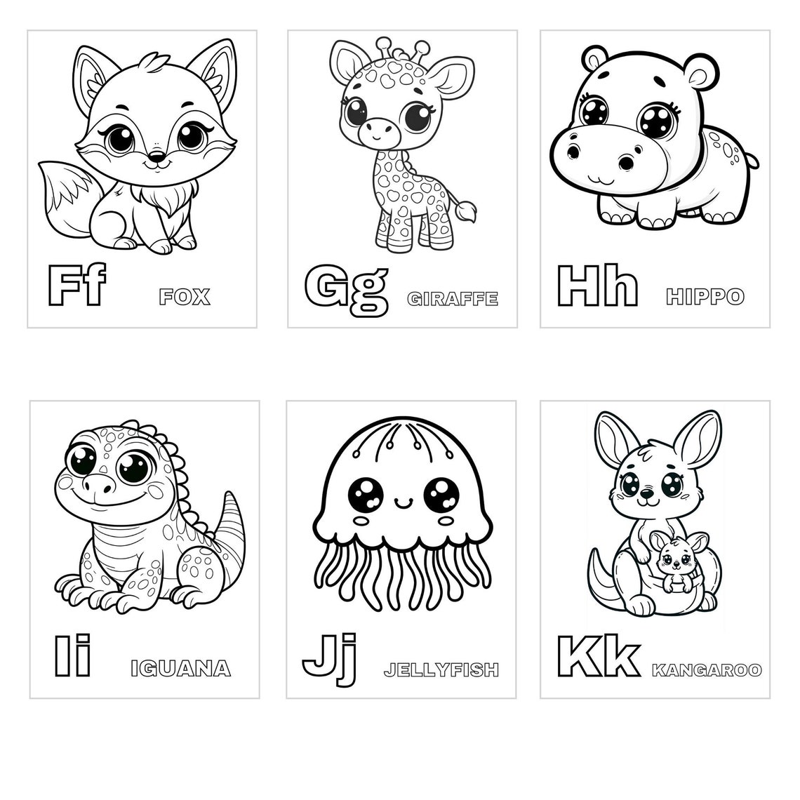 Animals A-Z Coloring Pages|a B C Coloring Book | Alphabet Coloring for ...