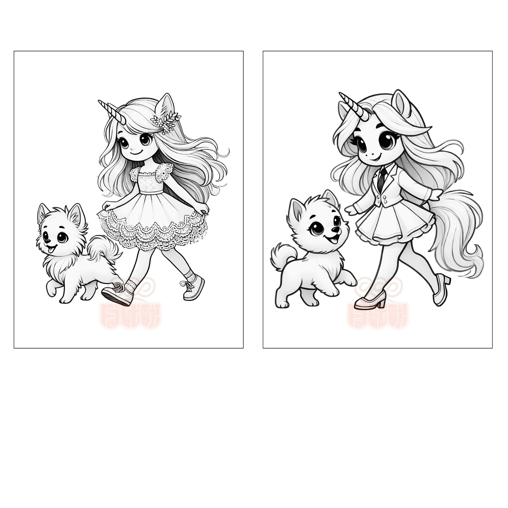 Cute Unicorn Girl Coloring Pages, Coloring Pages for Kids,printable ...