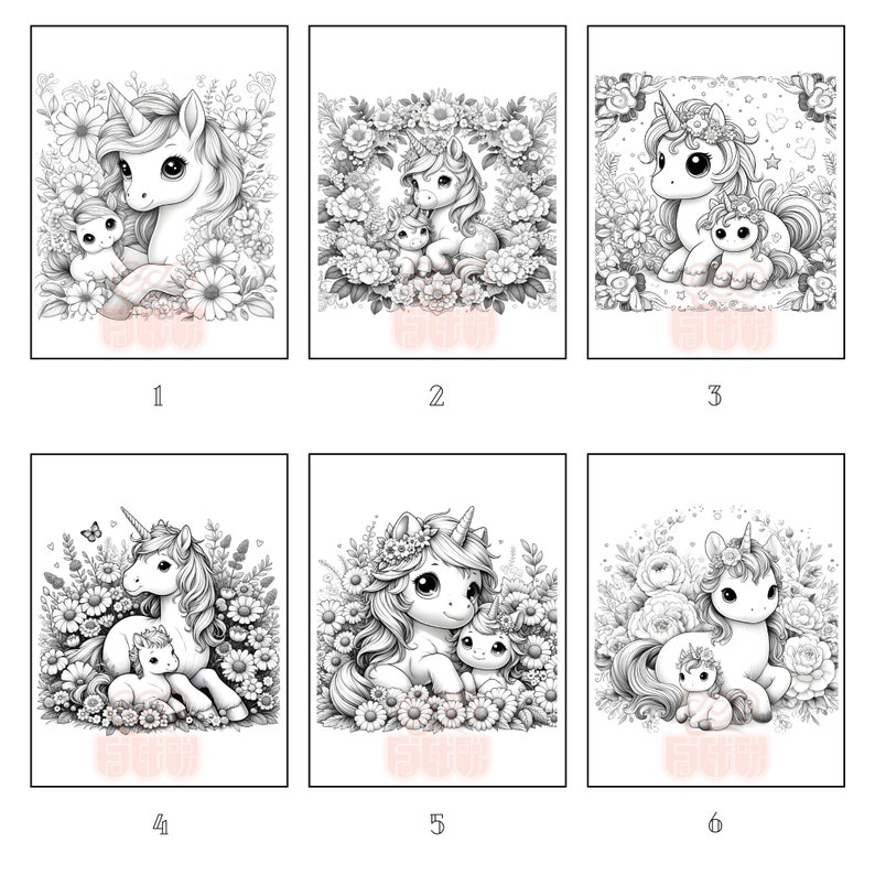 Cute Unicorn Coloring Pages,coloring Pages for Kids,printable Coloring ...