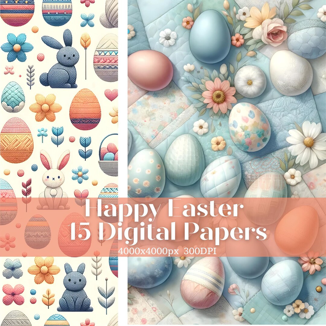 Happy Easter Digital Papers|15 Easter Digital Papers | Easter ...