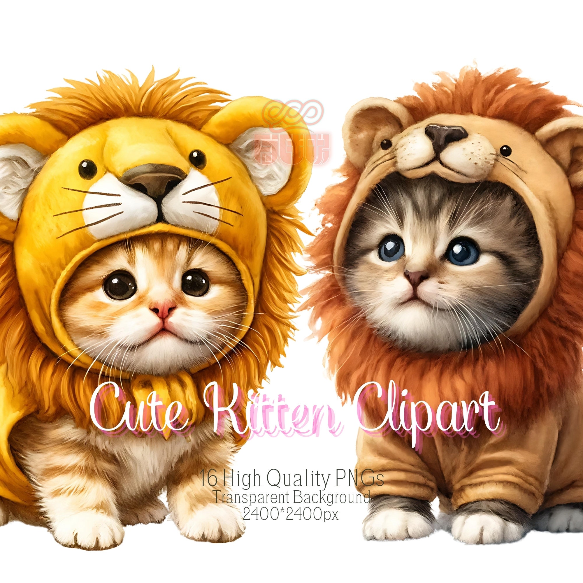 Watercolor Cute Kitten Clipart,16 High Quality Pngs,cute Kitten Png ...