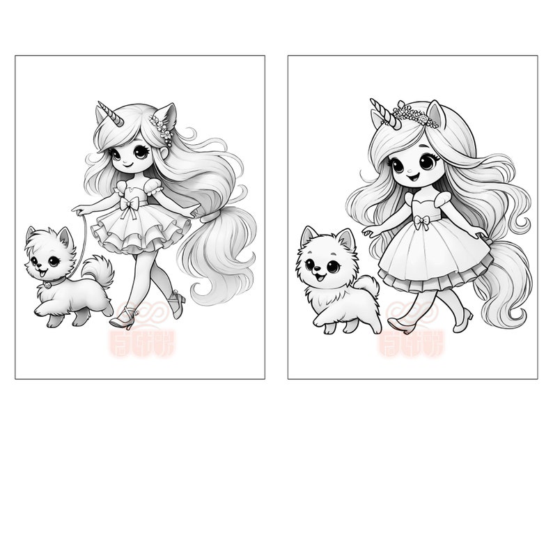 Cute Unicorn Girl Coloring Pages, Coloring Pages for Kids,printable ...