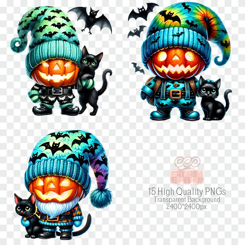 Watercolor Spooky Pumpkin Clipart,15 High Quality Pngs,spooky Pumpkin ...