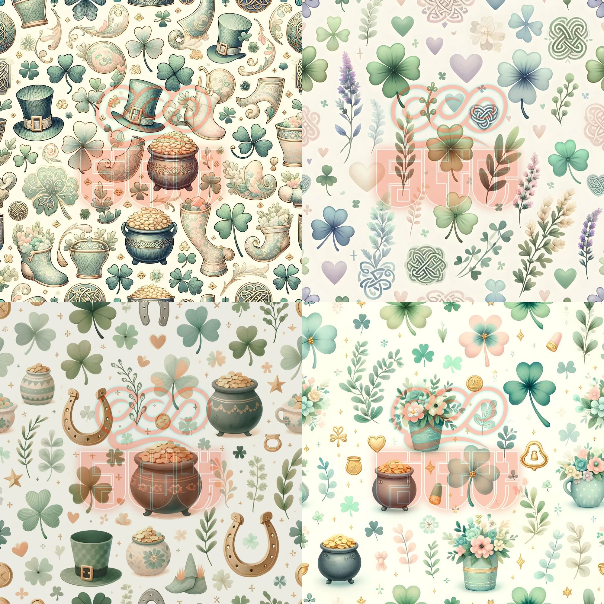 Printable St.patrick’s Day Digital Paper, St. Patricks Clipart ...