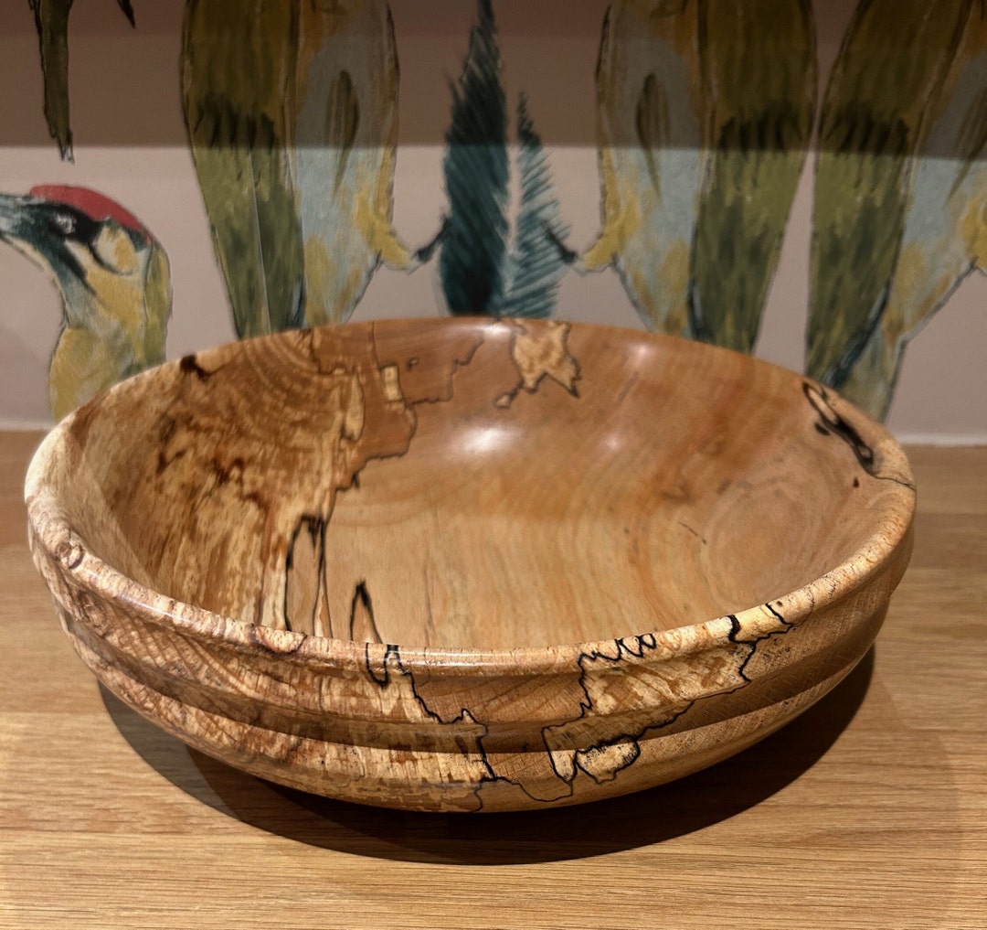Hand Turned Bowl Made From Spalted Beech - Etsy
