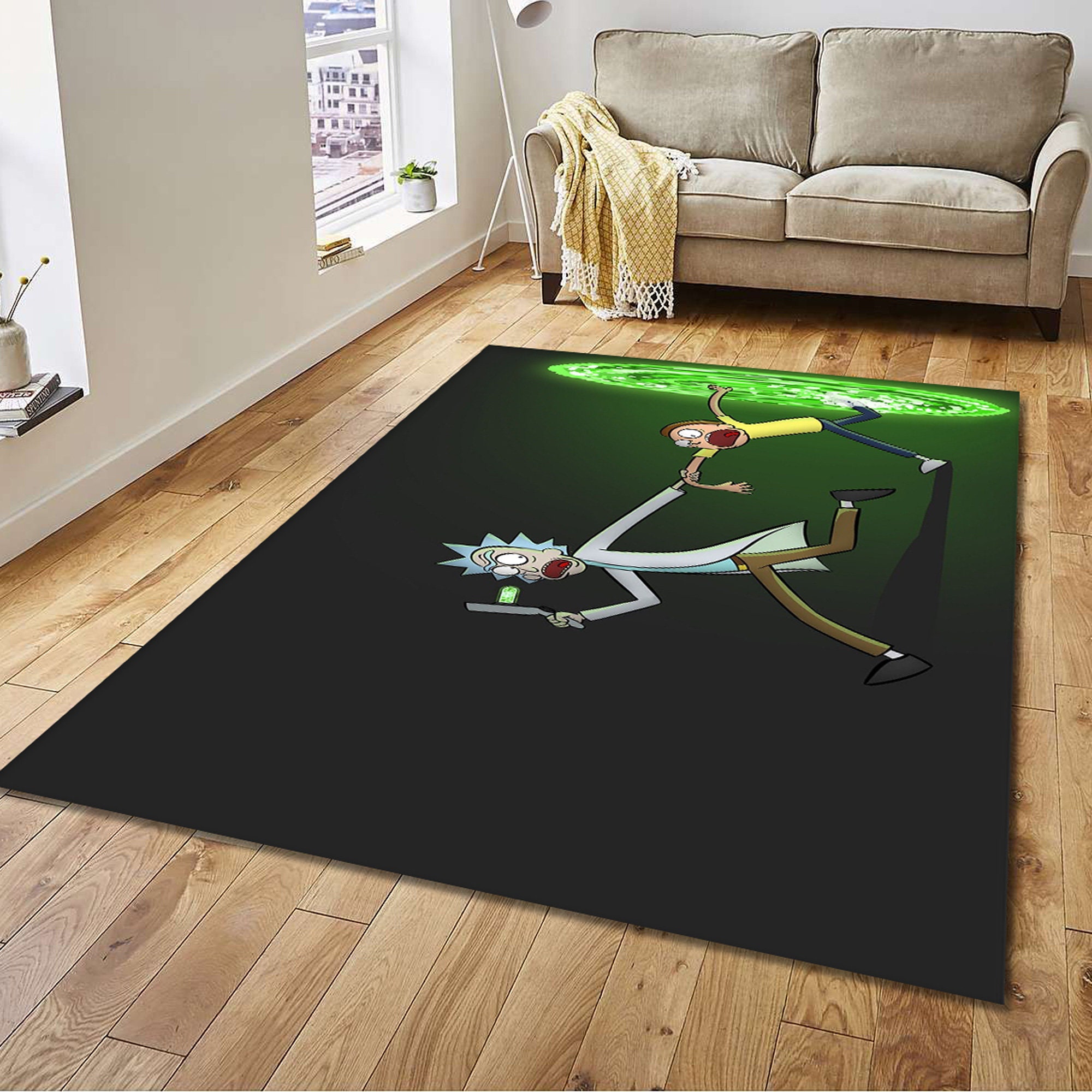 Rick and Morty Rug, Cartoon Rug, TV Series Rug, Popular Rug, Home Decor ...