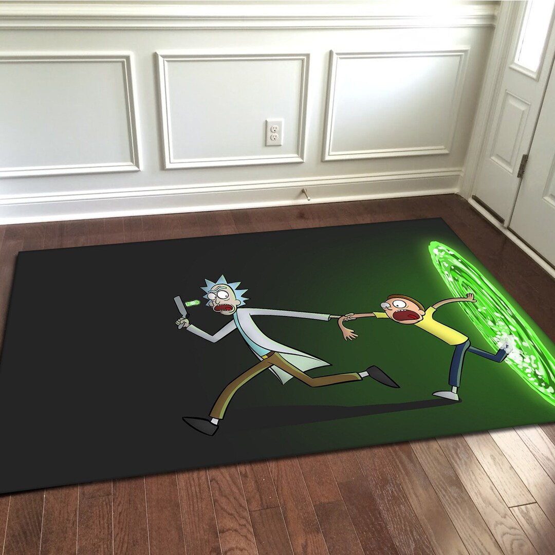 Rick and Morty Rug, Cartoon Rug, TV Series Rug, Popular Rug, Home Decor ...