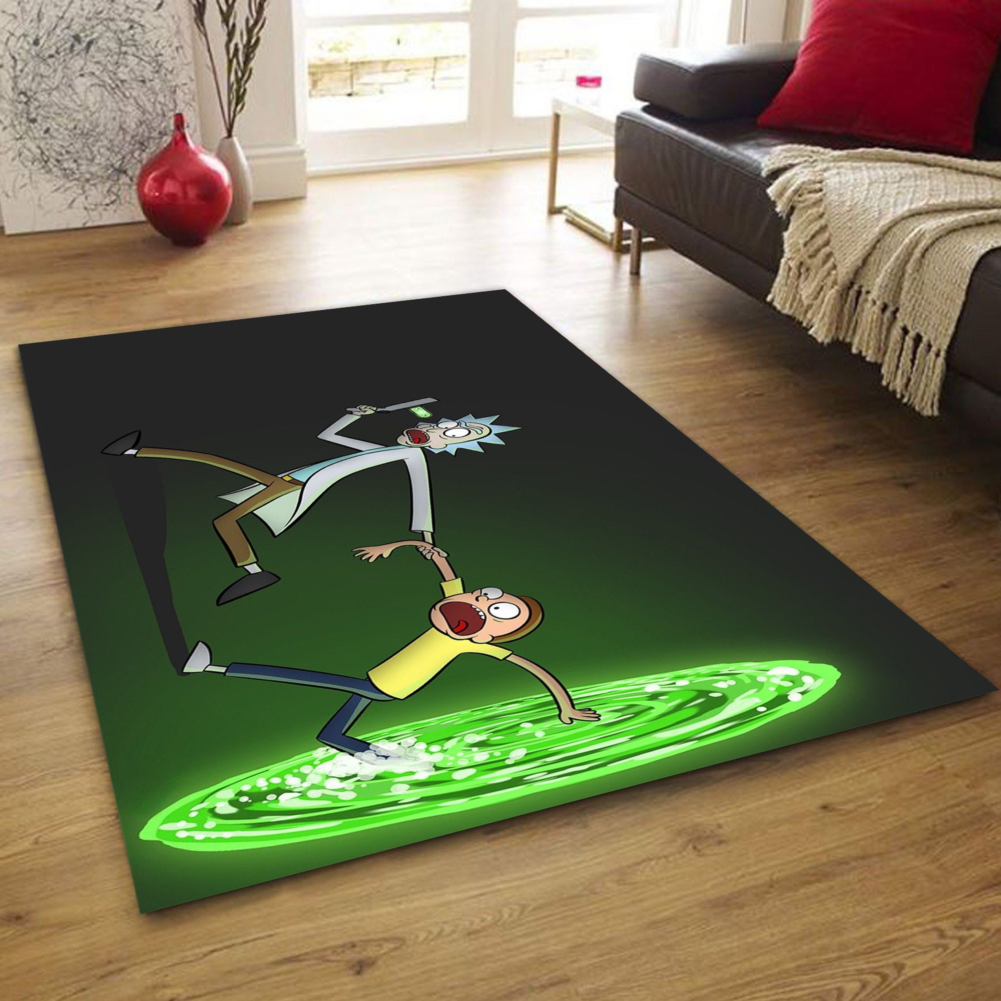 Rick and Morty Rug, Cartoon Rug, TV Series Rug, Popular Rug, Home Decor ...