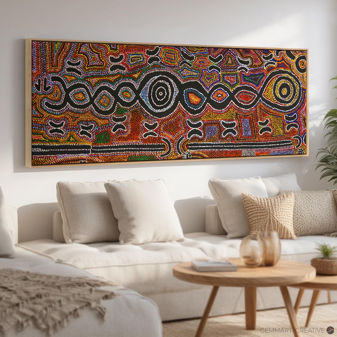 Aboriginal Dot Art Canvas Print | Tribal Pattern Framed Decor - Etsy UK