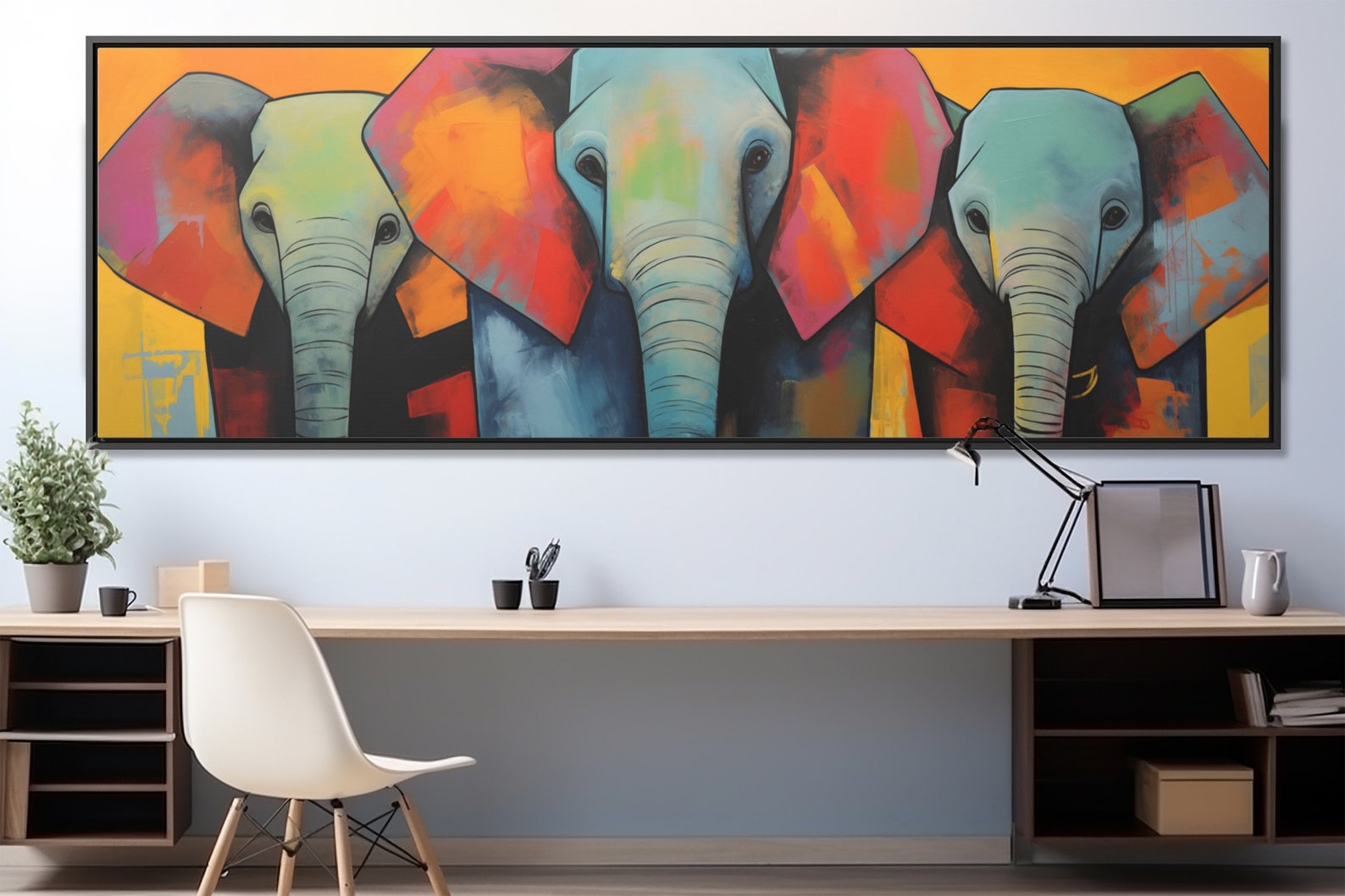 Elephant Portraits Panoramic Wall Art Panoramic Canvas Prints Long ...