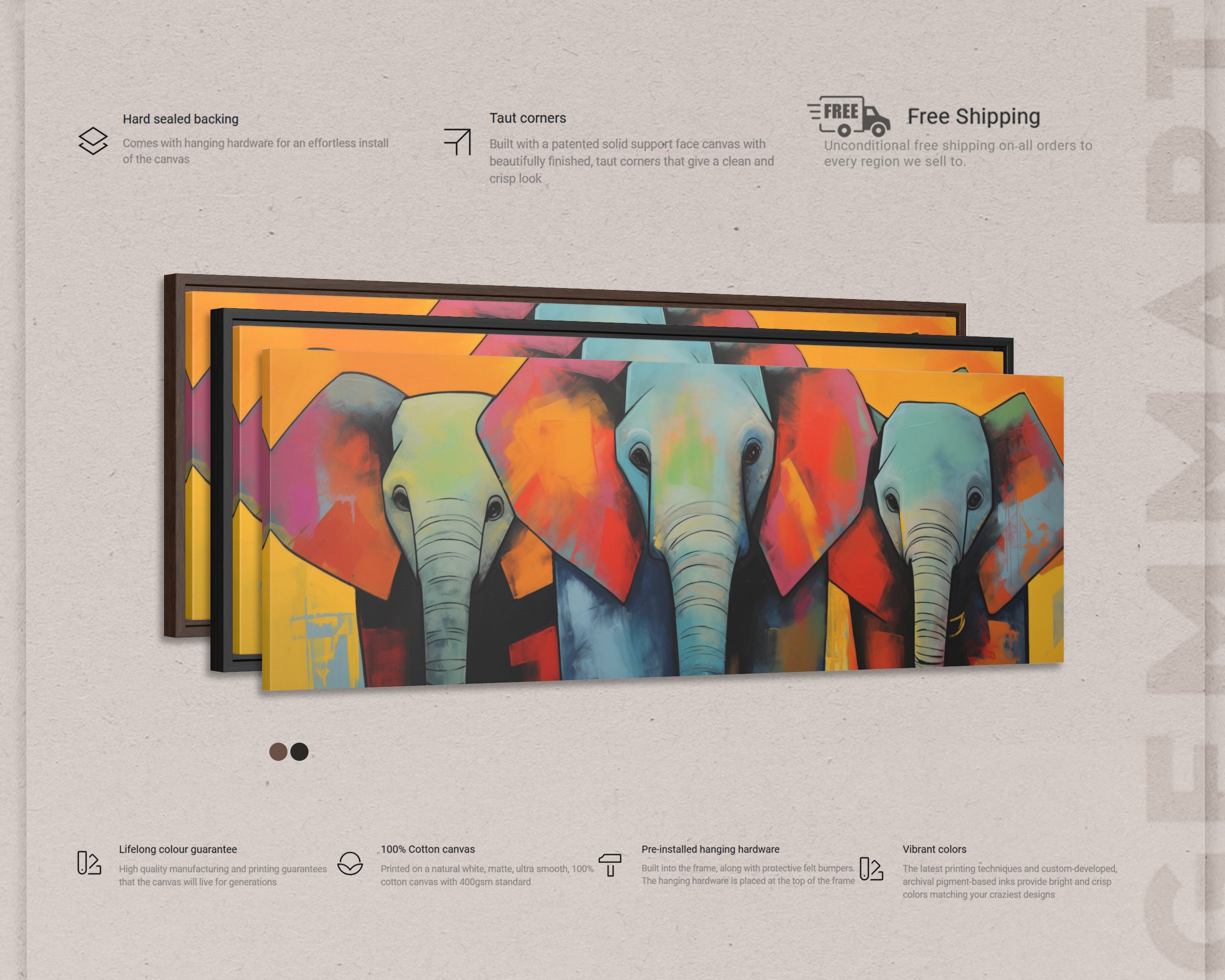 Elephant Portraits Panoramic Wall Art Panoramic Canvas Prints Long ...