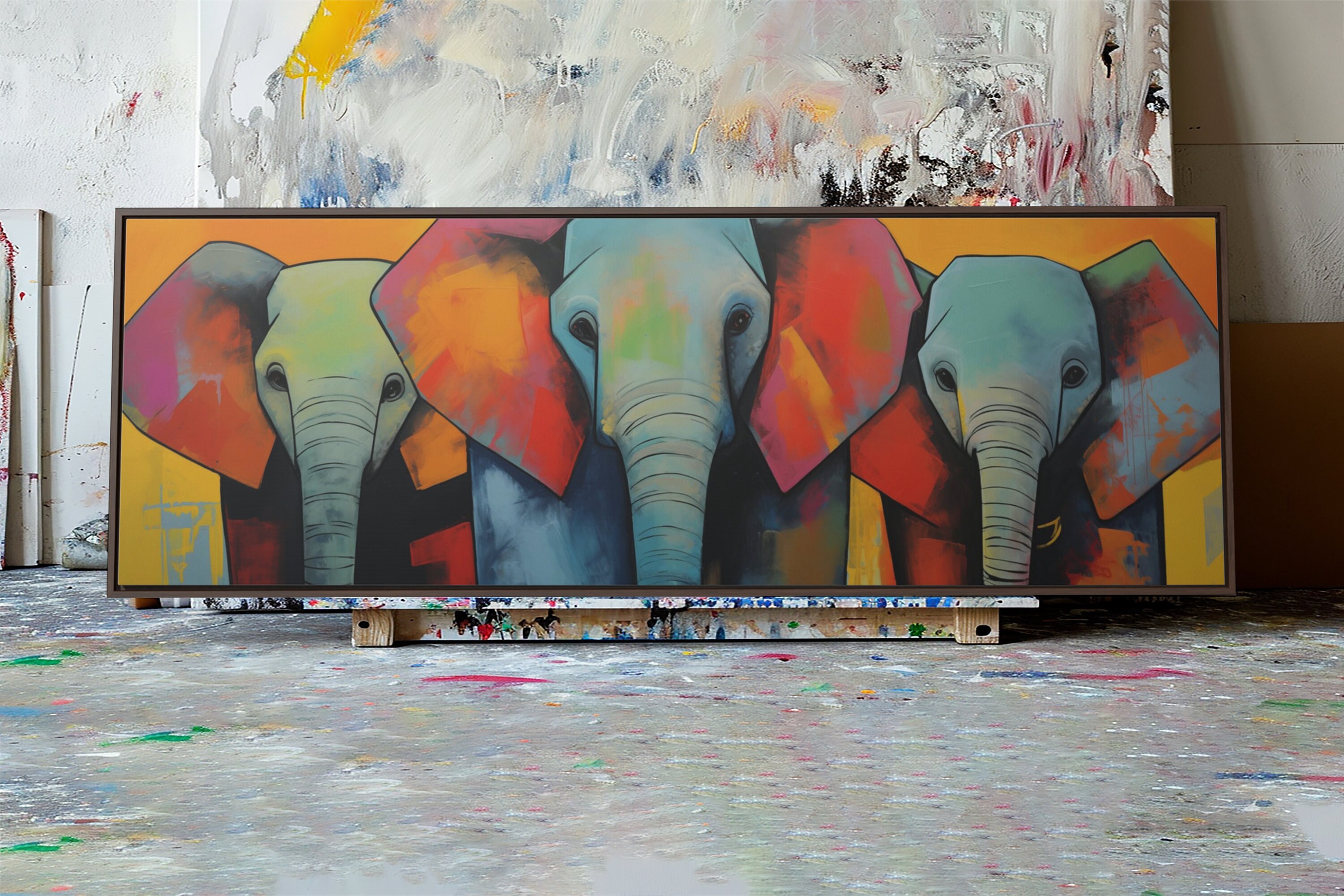 Elephant Portraits Panoramic Wall Art Panoramic Canvas Prints Long ...
