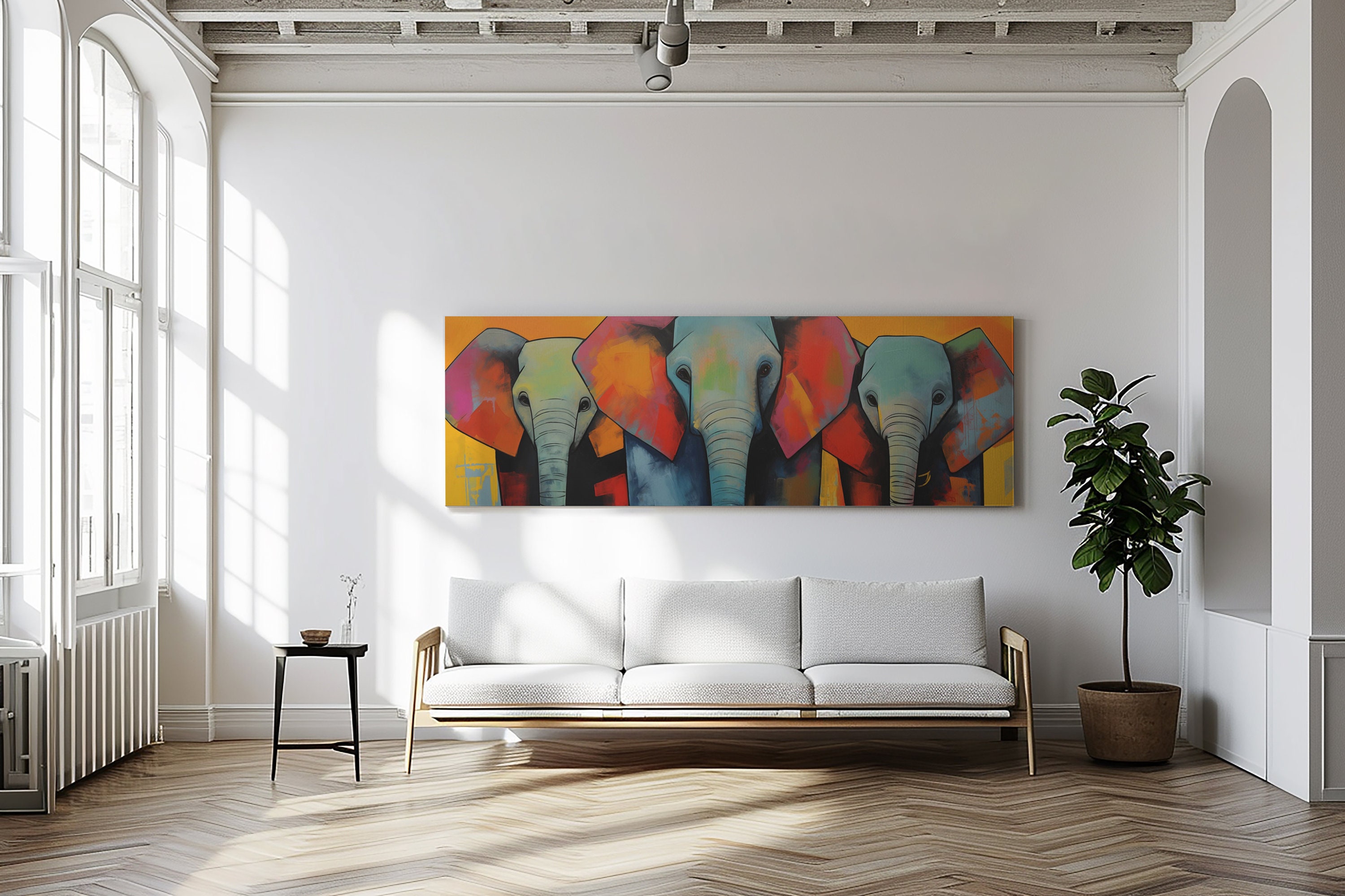 Elephant Portraits Panoramic Wall Art Panoramic Canvas Prints Long ...