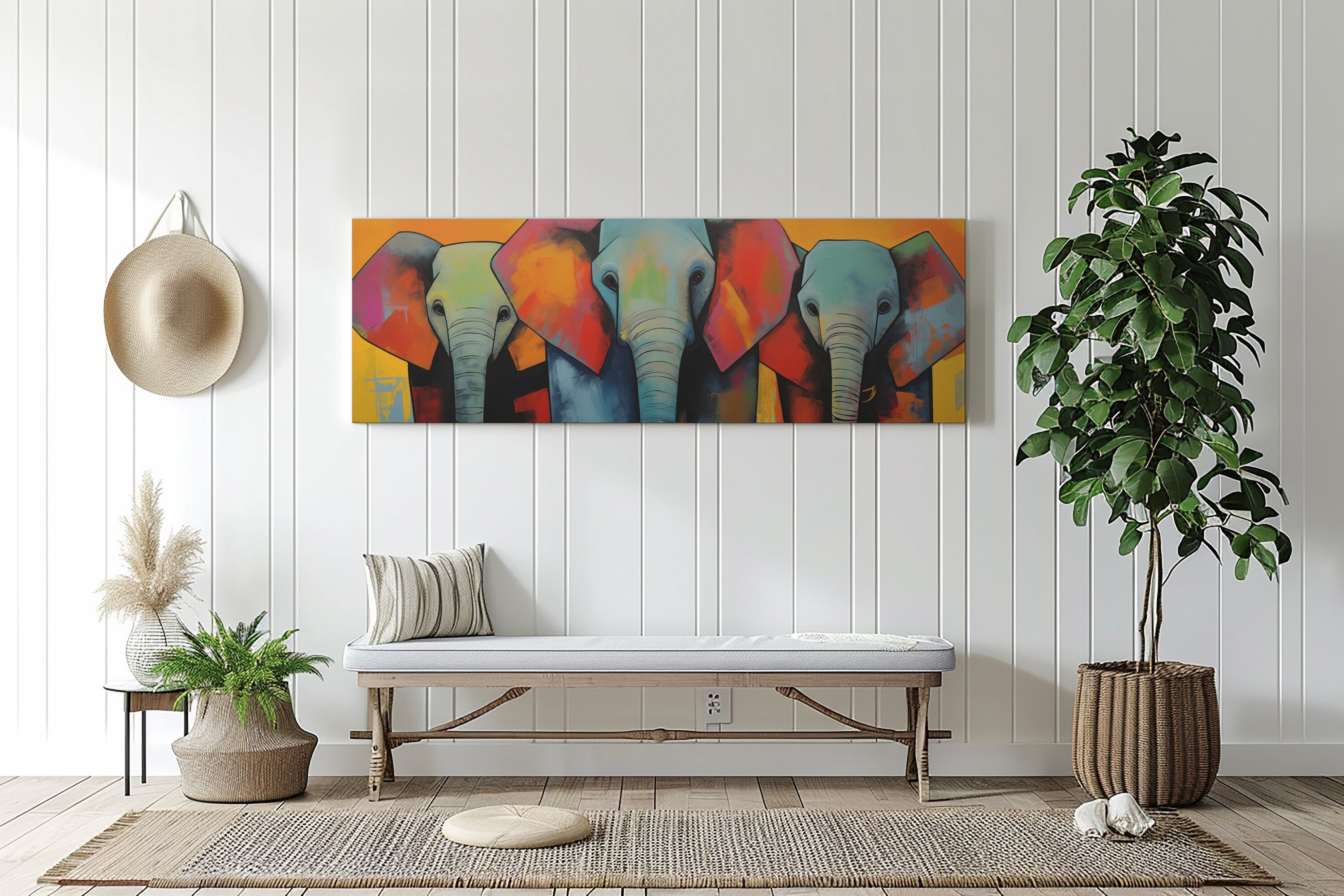 Elephant Portraits Panoramic Wall Art Panoramic Canvas Prints Long ...
