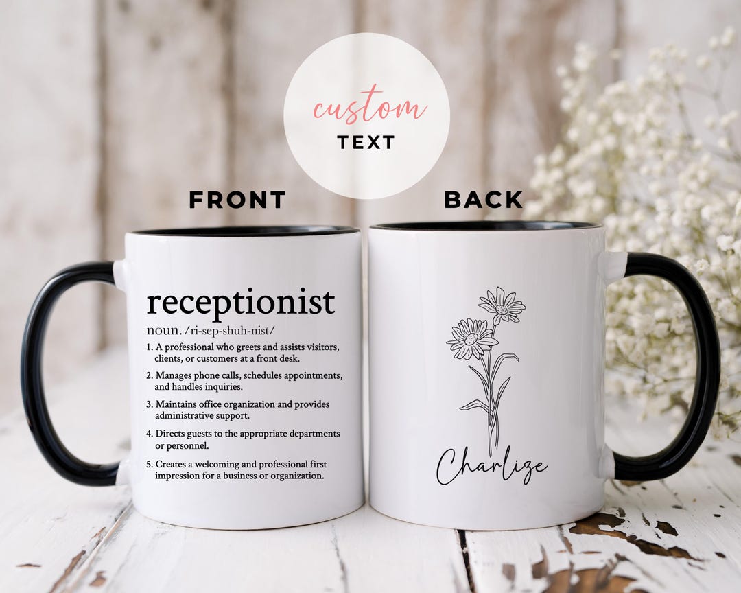 Personalized Receptionist Mug, Custom Mug for Receptionists, Gift for ...