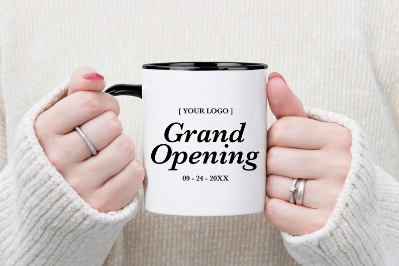 Personalized Grand Opening Mug, Custom Company Mug Logo, Corporate ...