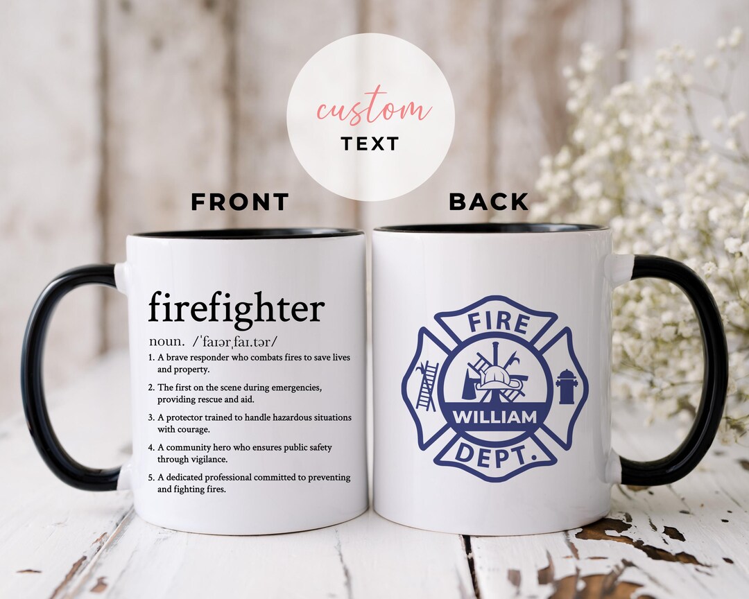 Personalized Firefighter Mug, Firefighter Department Custom New ...