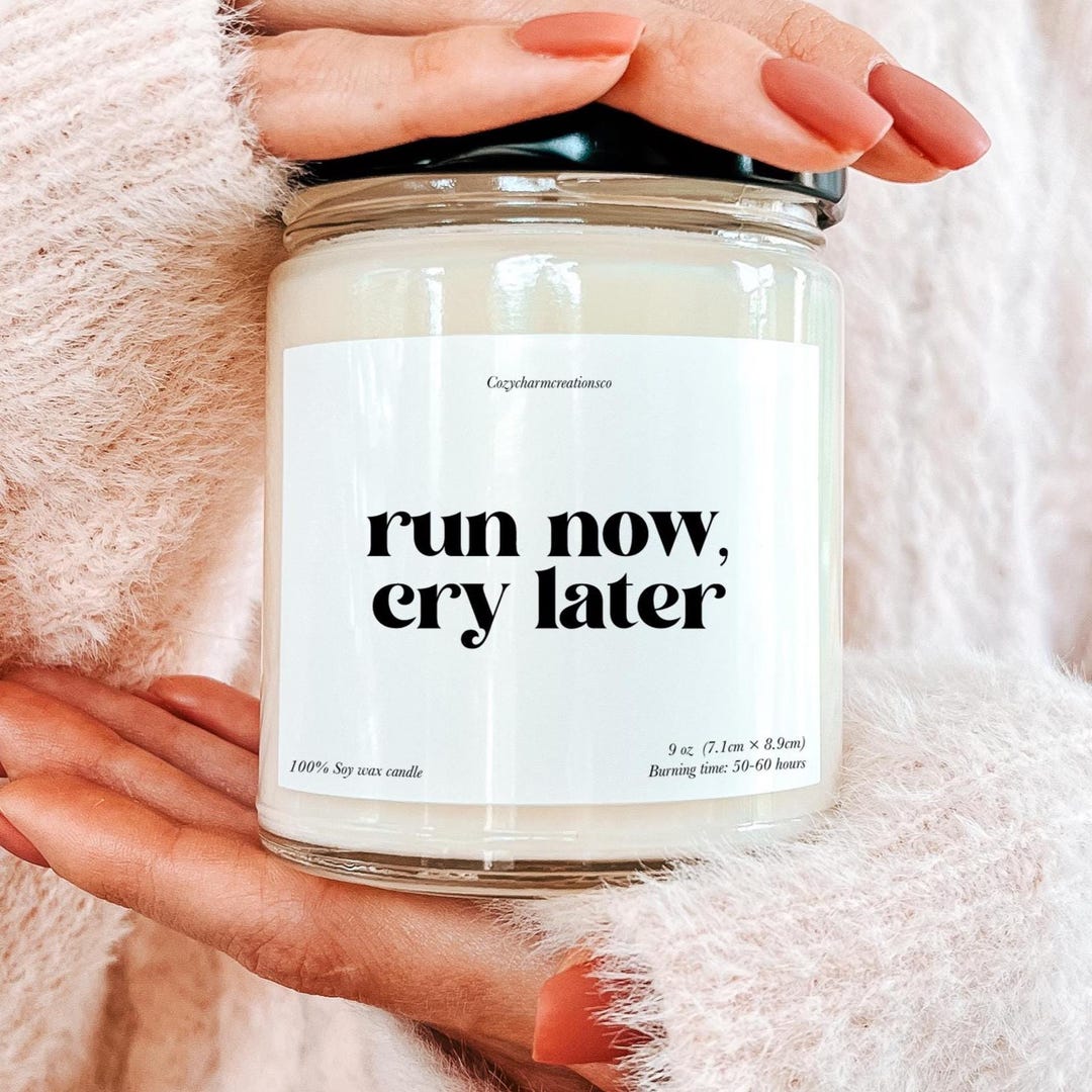 Run Now Cry Later Candle Funny Runner Gift Marathon Training Candle ...