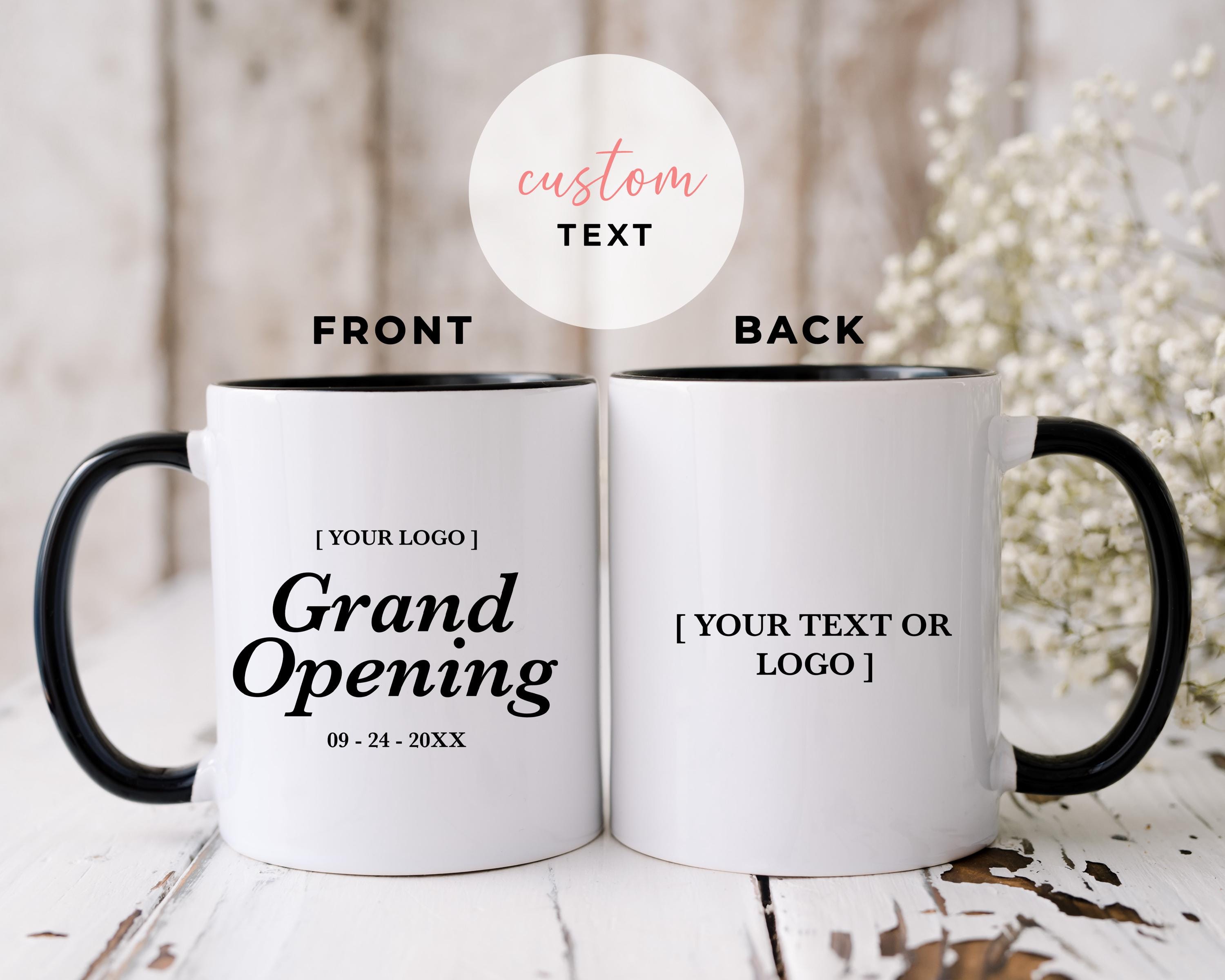 Personalized Grand Opening Mug, Custom Company Mug Logo, Corporate ...
