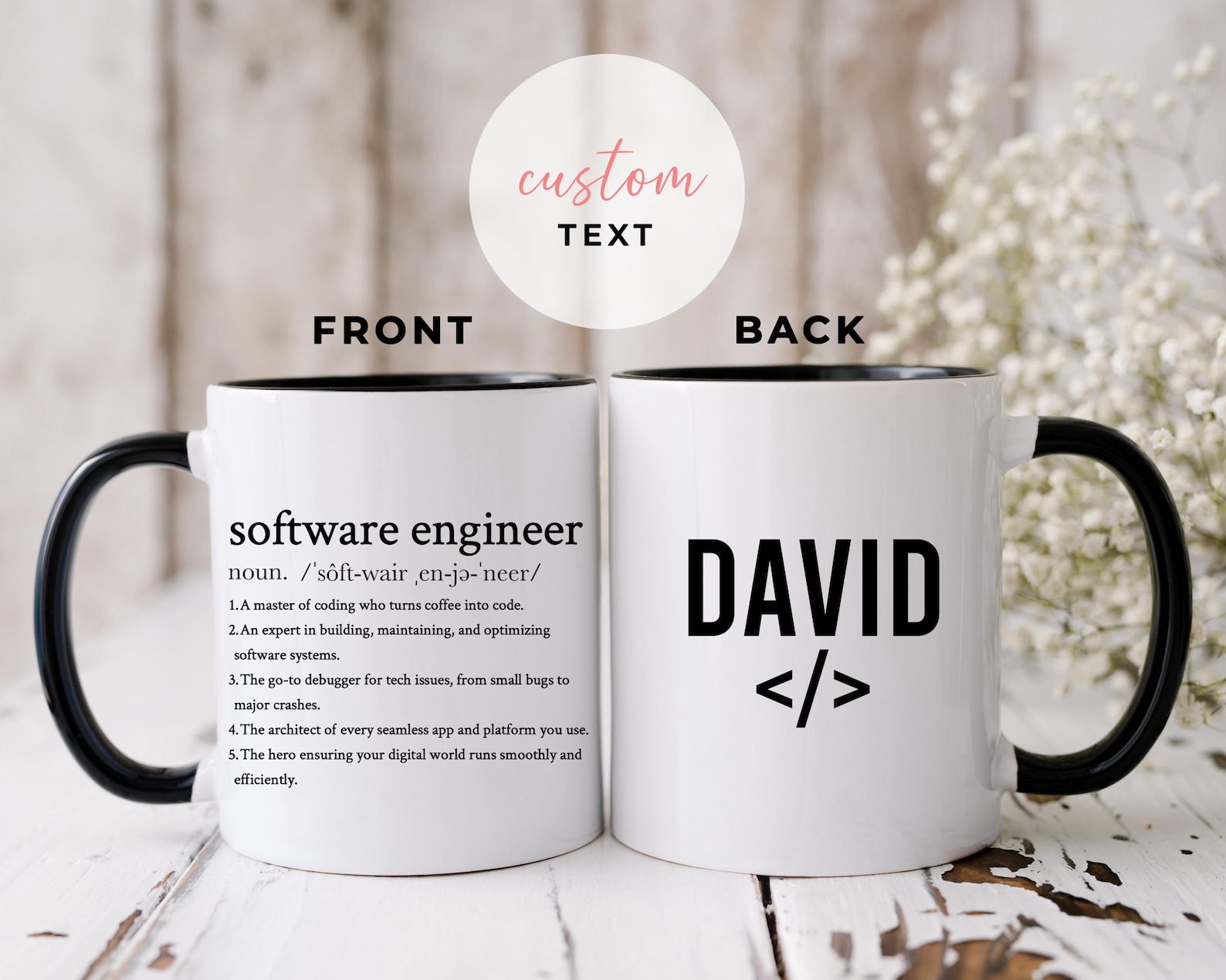 Personalized Software Engineer Mug, Gift for Software Developer ...