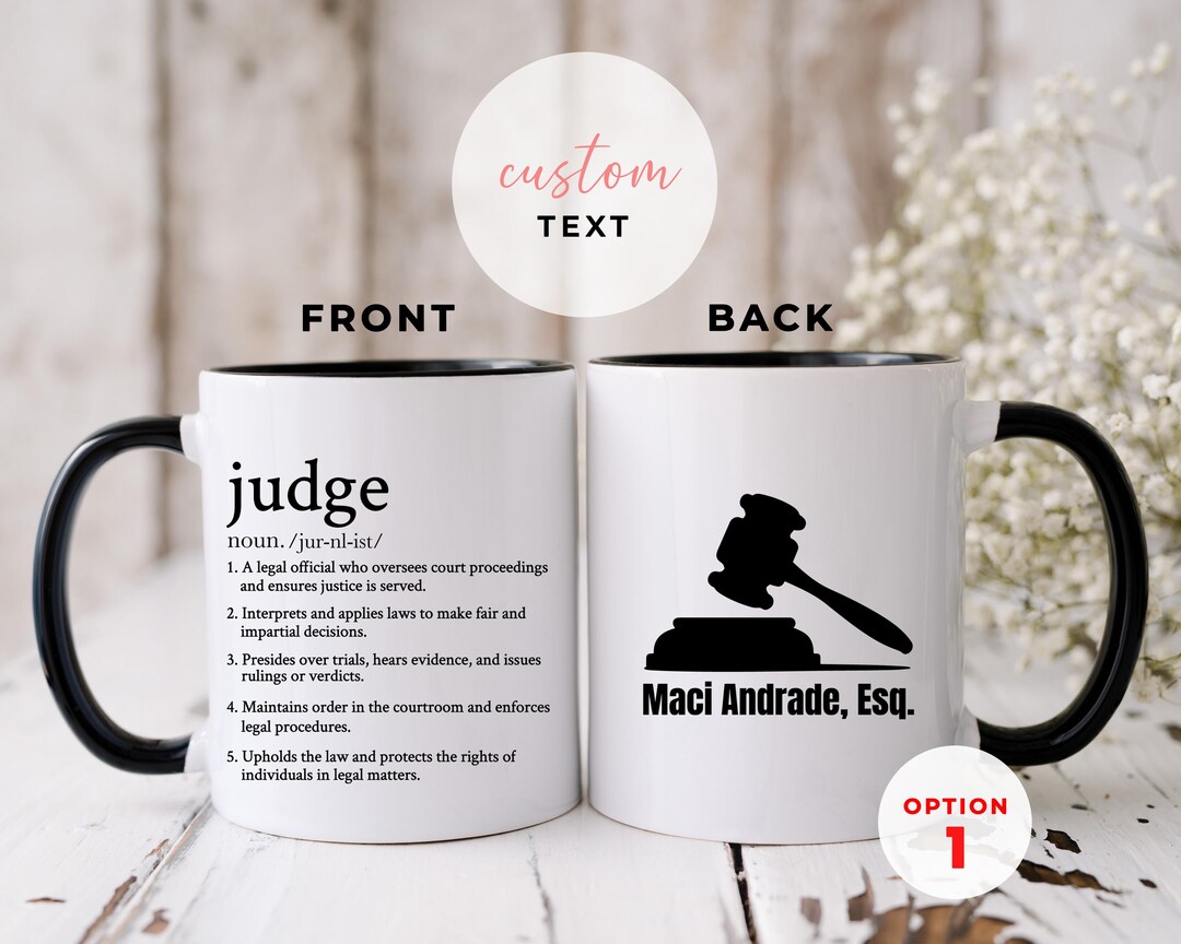 Personalized Judge Mug Gift, Custom Legal Profession Mug, Gift for New ...