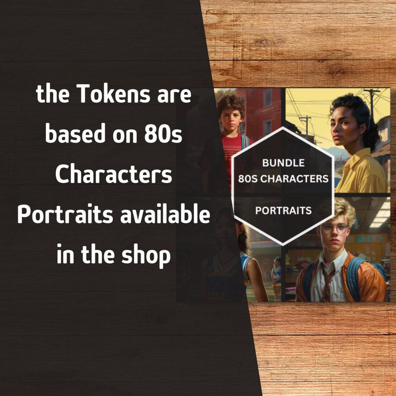 80s Theme Tokens, 73 Characters, 80s Digital Art, Bundle, TTRPG, VTT ...