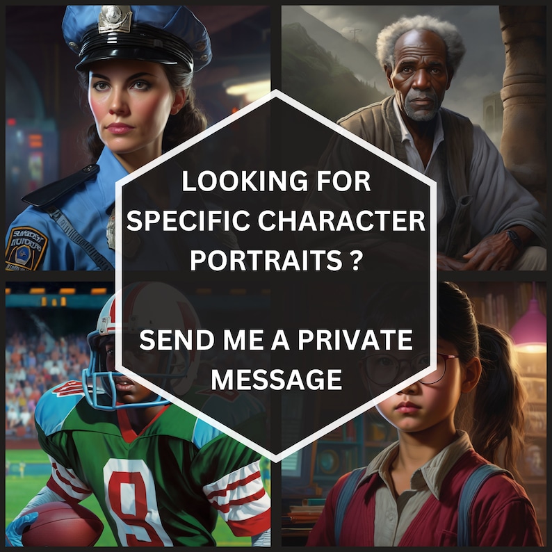 70+ Characters Portraits, 80s Digital Art, Bundle, RPG, NPC, Player ...