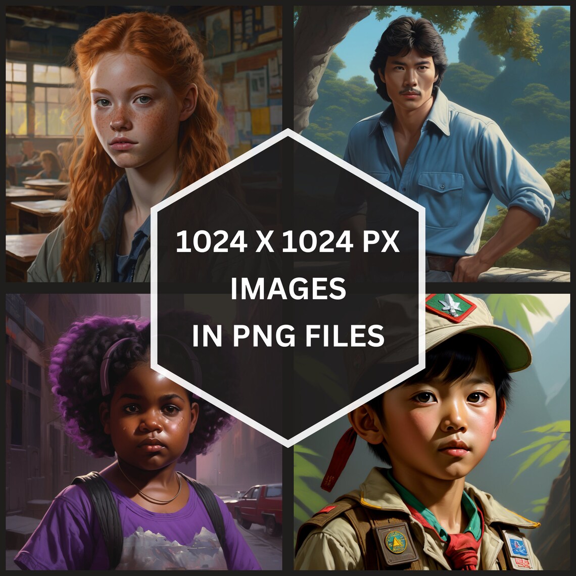 70+ Characters Portraits, 80s Digital Art, Bundle, RPG, NPC, Player ...