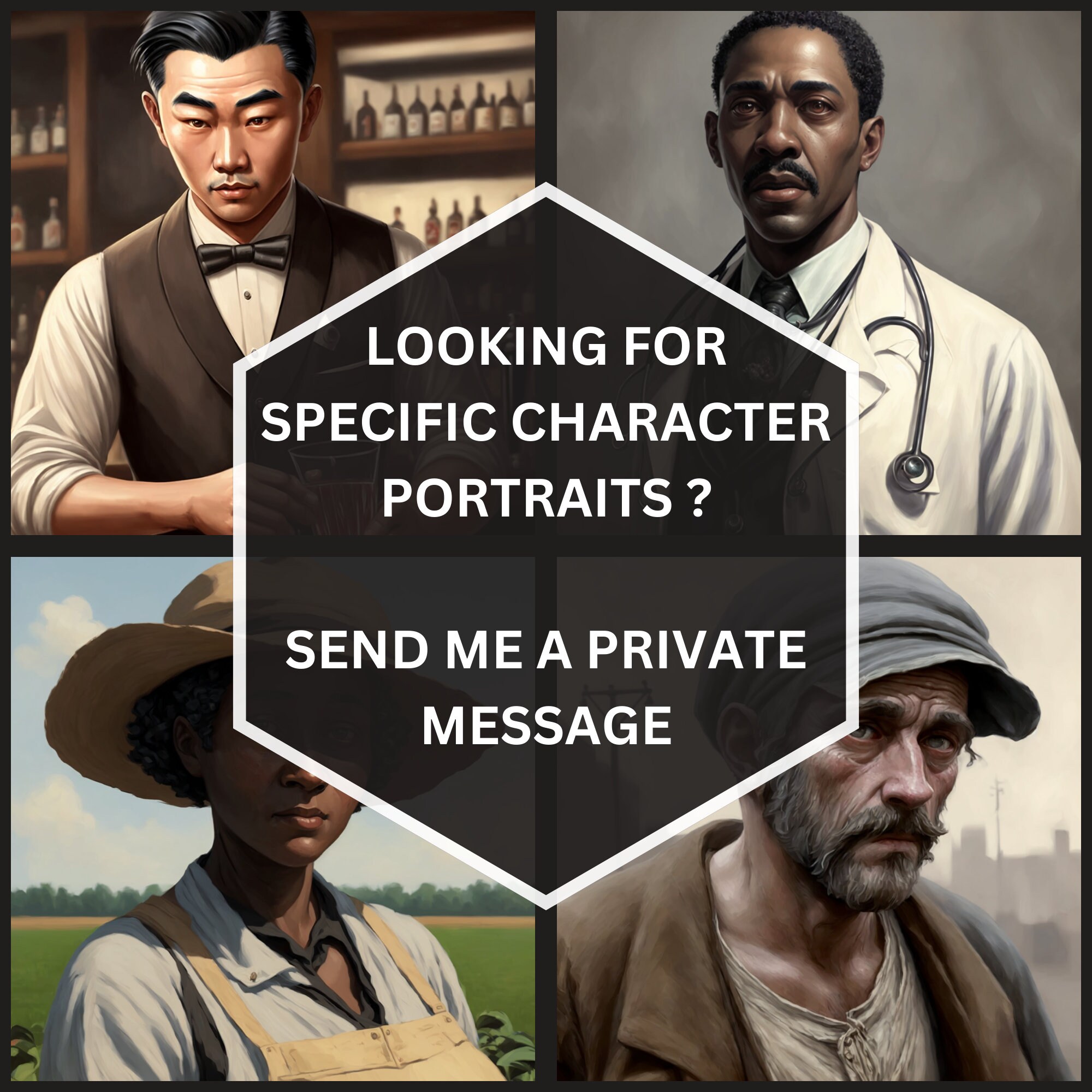 50 Characters Portraits, Call of Cthulhu, Lovecraft Digital Art, Bundle ...