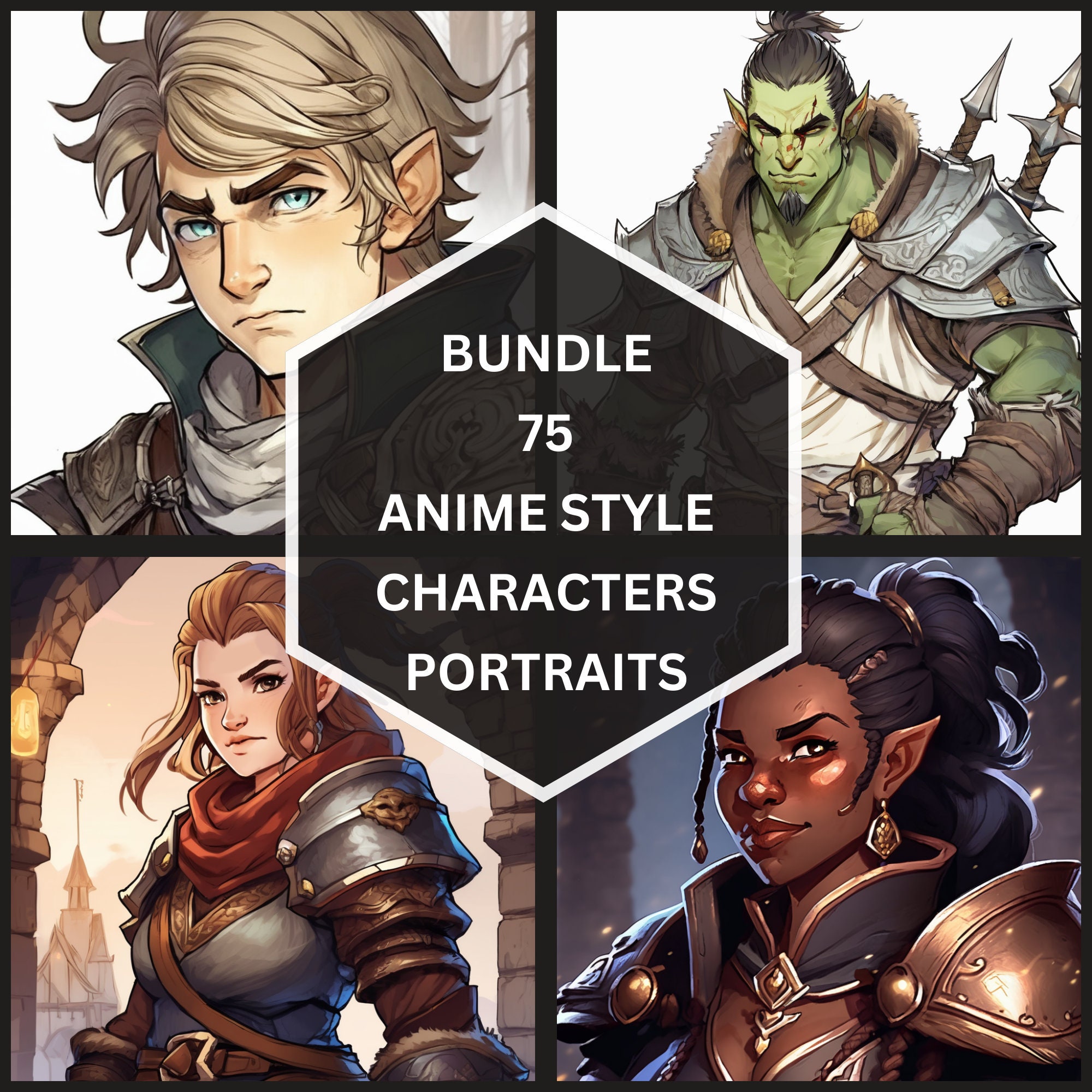 Dnd Portraits, 75 Character Anime Style, Jrpg Style, Digital Art ...