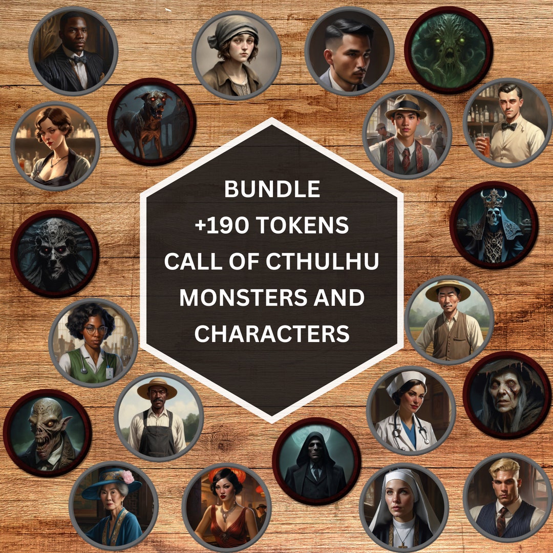 190+ Call of Cthulhu Tokens, Characters and Monsters, Lovecraft Digital ...