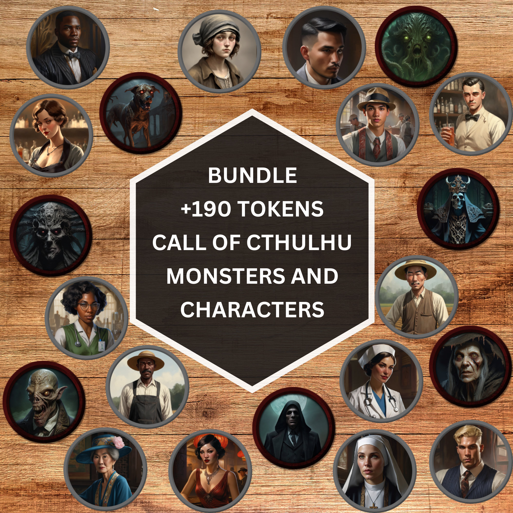 190+ Call of Cthulhu Tokens, Characters and Monsters, Lovecraft Digital ...