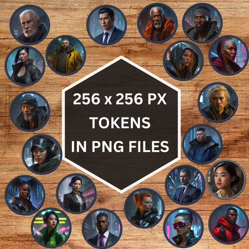 68 Cyberpunk Tokens, Characters, Shadowrun, Cyberpunk 2020, Scifi ...