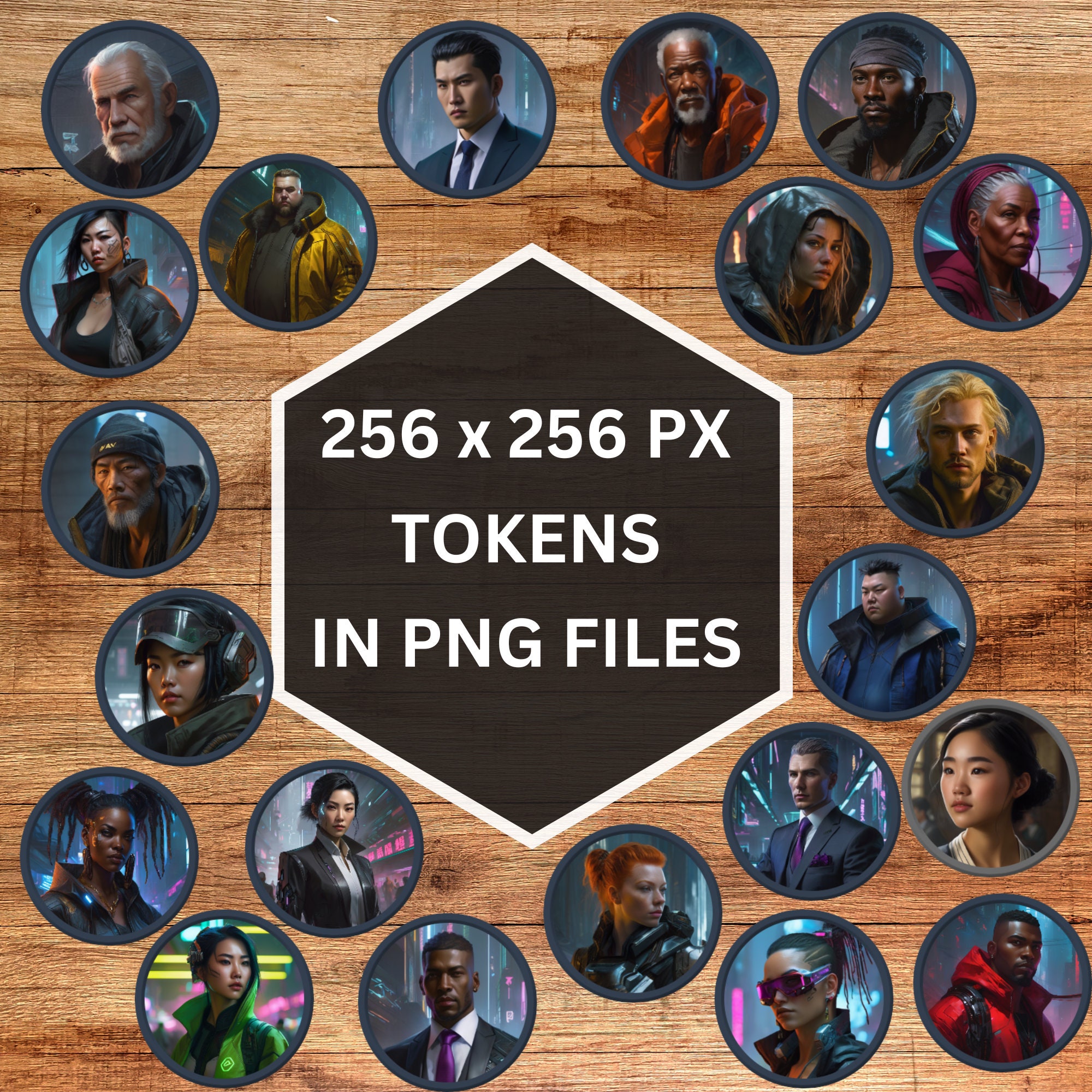 68 Cyberpunk Tokens, Characters, Shadowrun, Cyberpunk 2020, Scifi ...