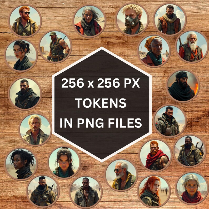 65 Post-apocalyptic Tokens, Characters, Aftermath, Gamma World ...