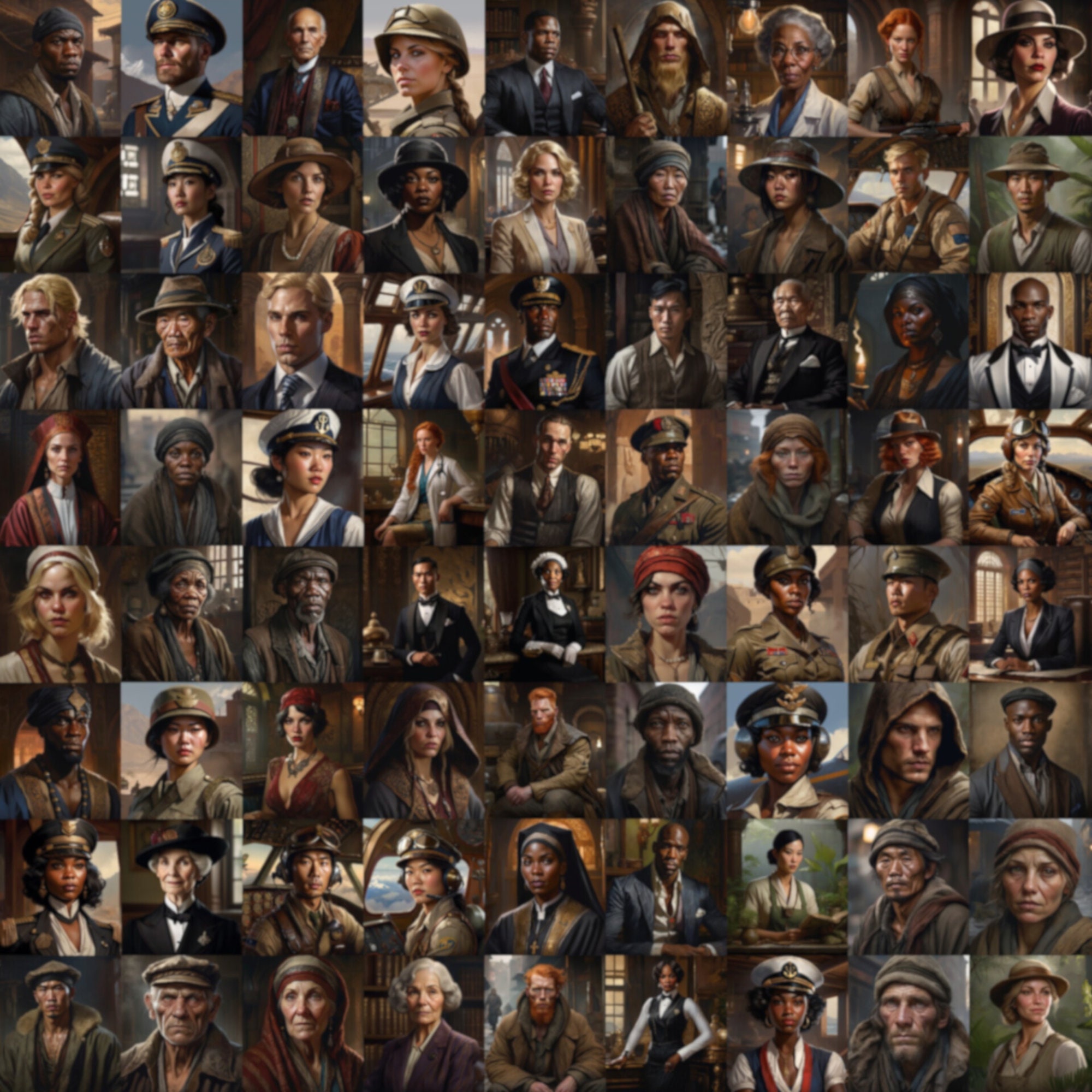 74 Characters Portraits, Call of Cthulhu, Lovecraft Digital Art, Bundle ...