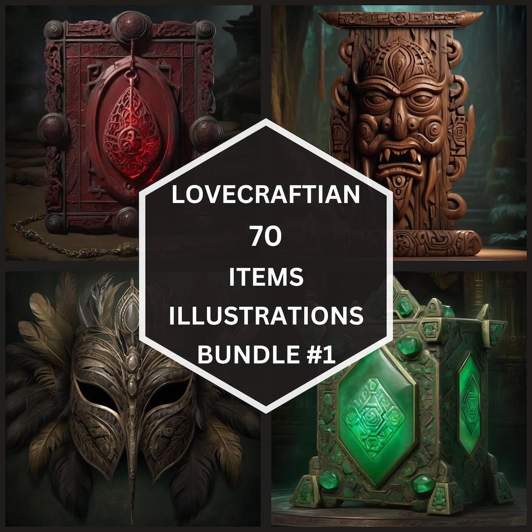 70 Call of Cthulhu Items & Artifacts - Bundle 1, Lovecraft Digital Art ...