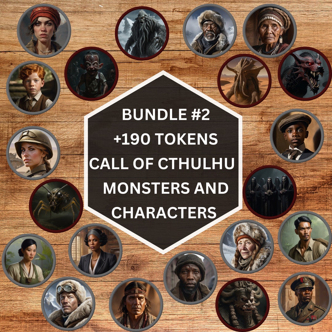Call of Cthulhu Tokens, Lovecraftian RPG, Bundle 2 (digital Download ...