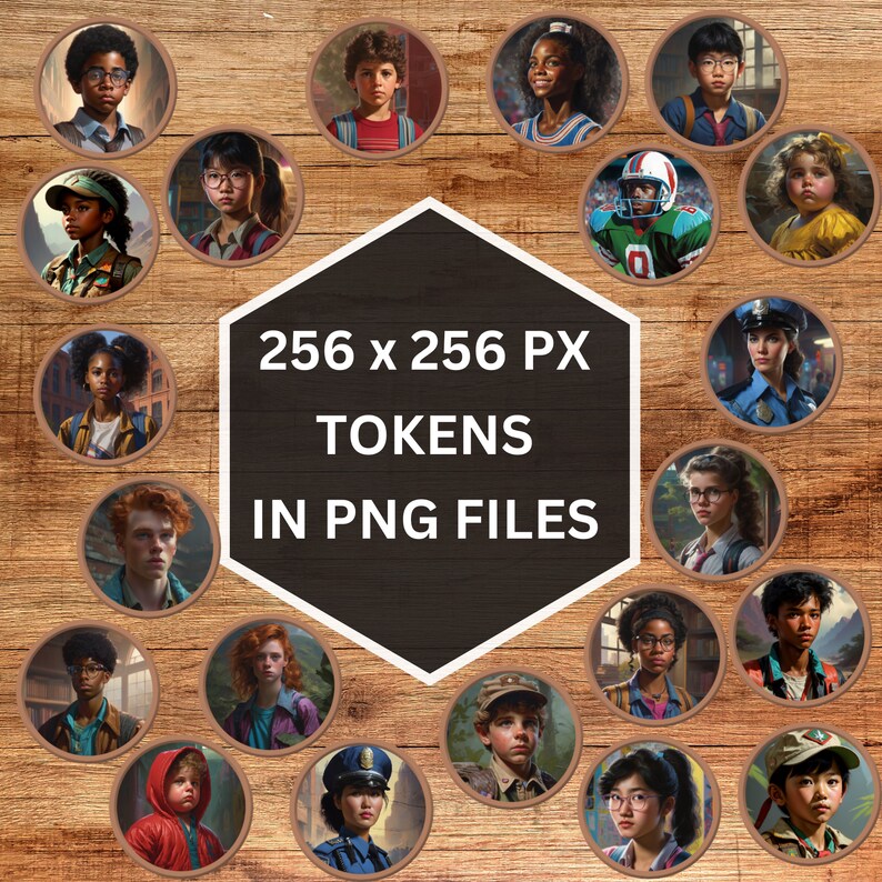 80s Theme Tokens, 73 Characters, 80s Digital Art, Bundle, TTRPG, VTT ...