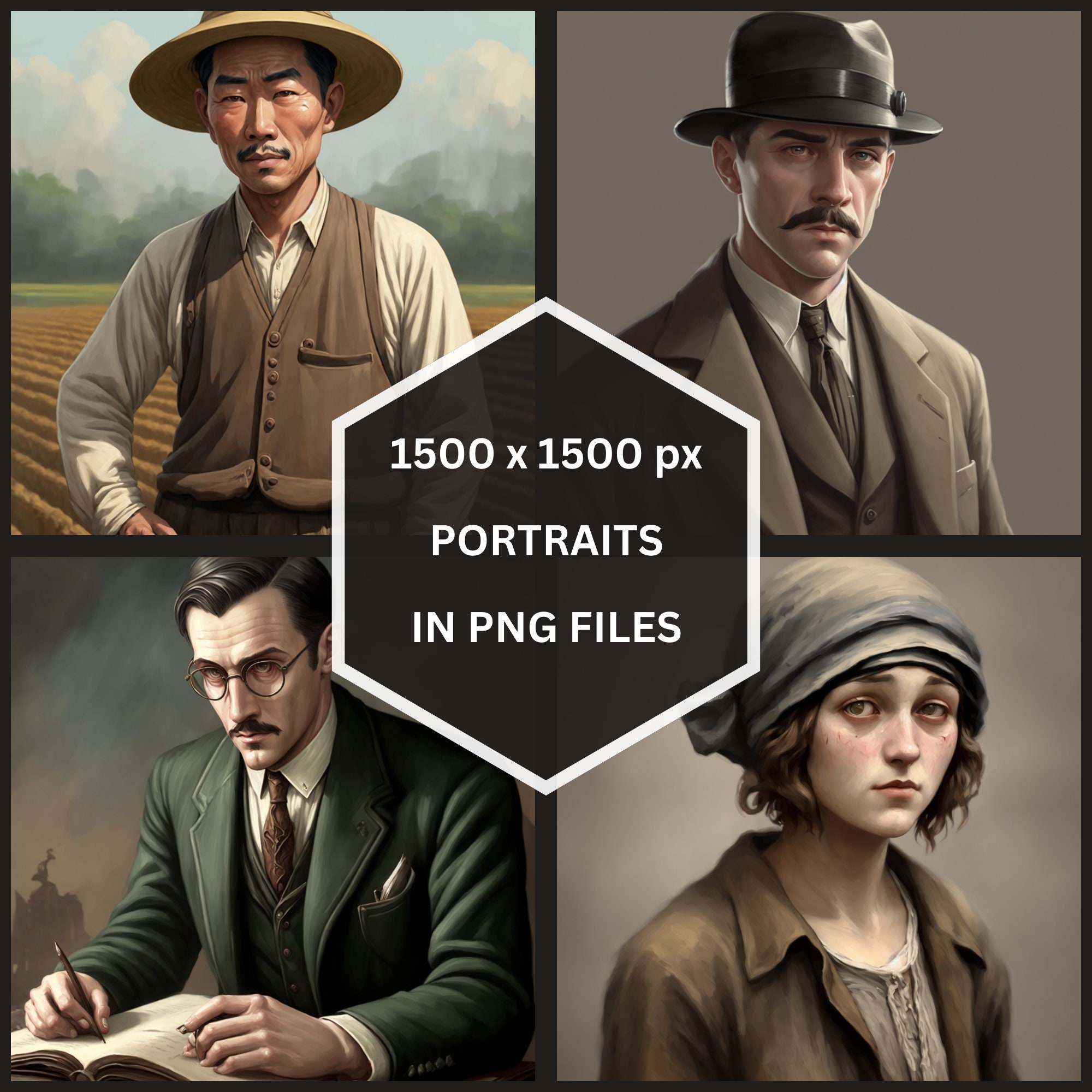 50 Characters Portraits, Call of Cthulhu, Lovecraft Digital Art, Bundle ...